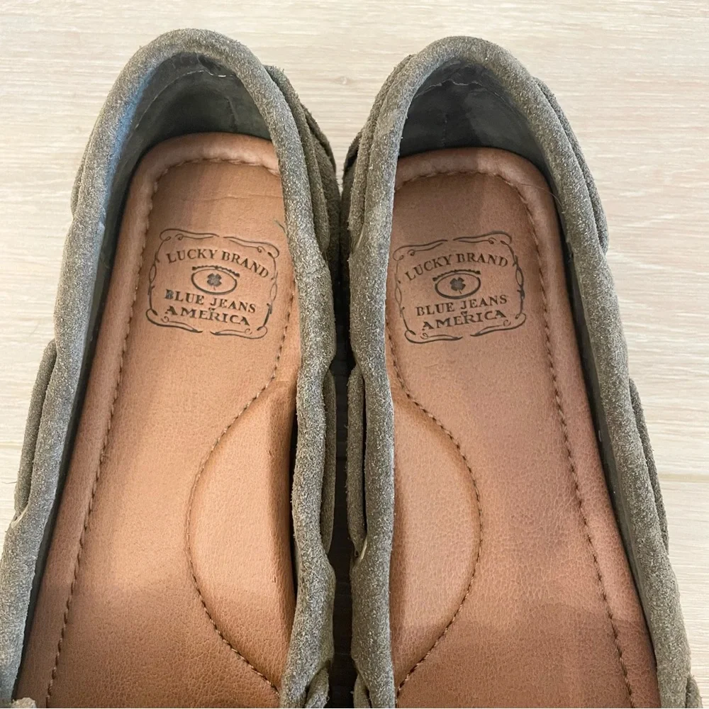 Shoes | Lucky Brand Darice Suede Moccasins Olive Green | Poshmark
